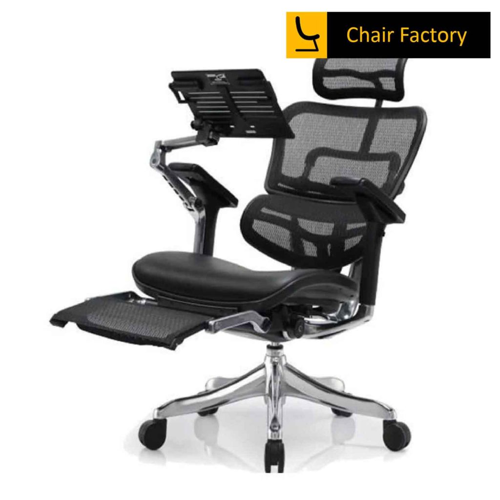 Black ergohuman with footrest and laptop stand – Axio Labz